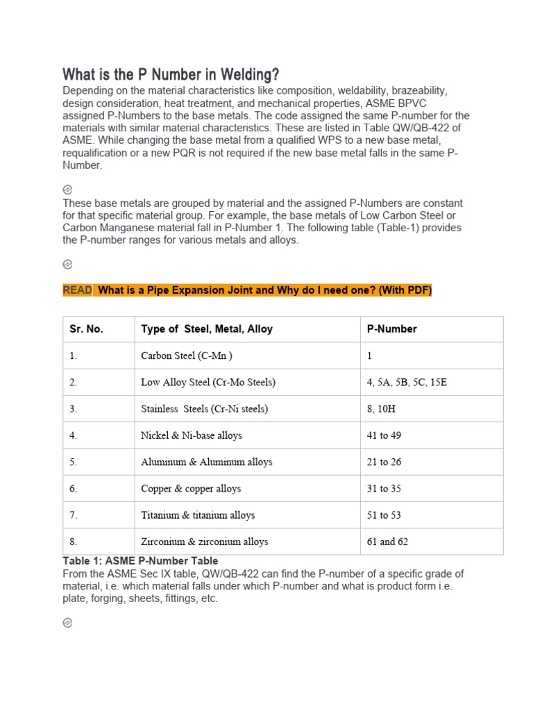 Understanding P Numbers in Welding | PDF | Alloy | Steel