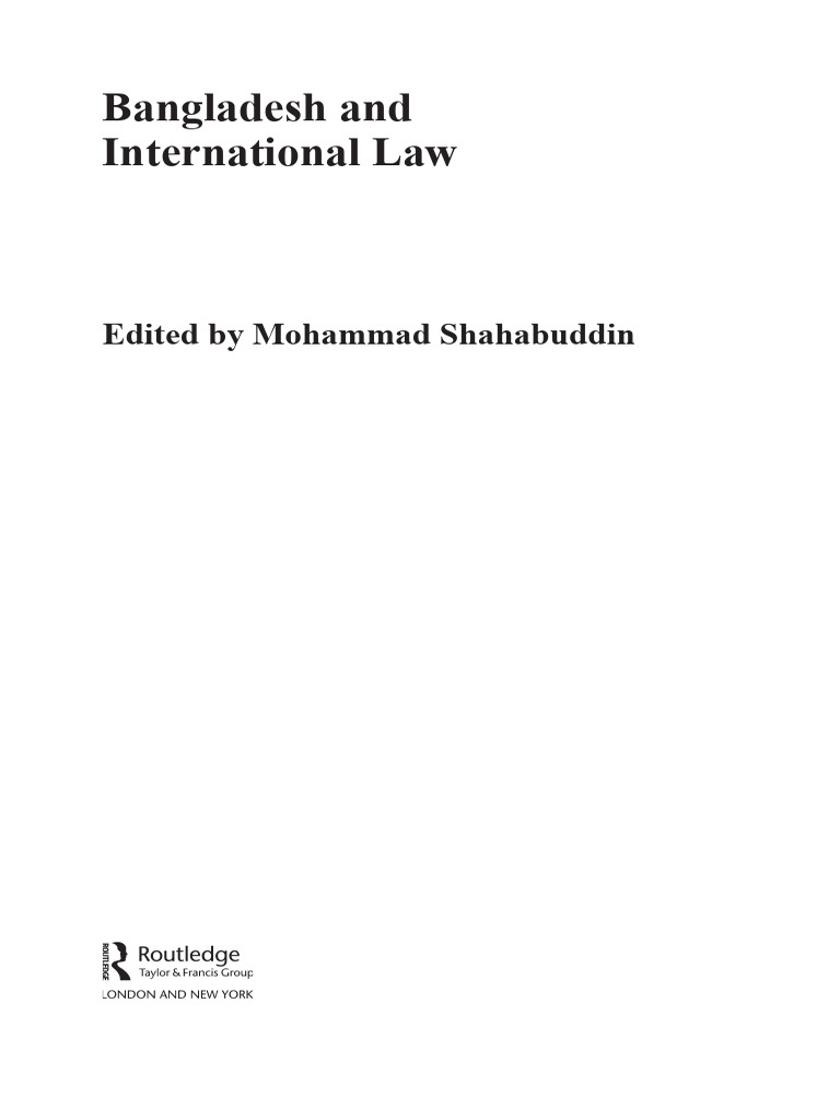 Bangladesh and International Law (Routledge Contemporary South Asia Series) (Mohammad ...