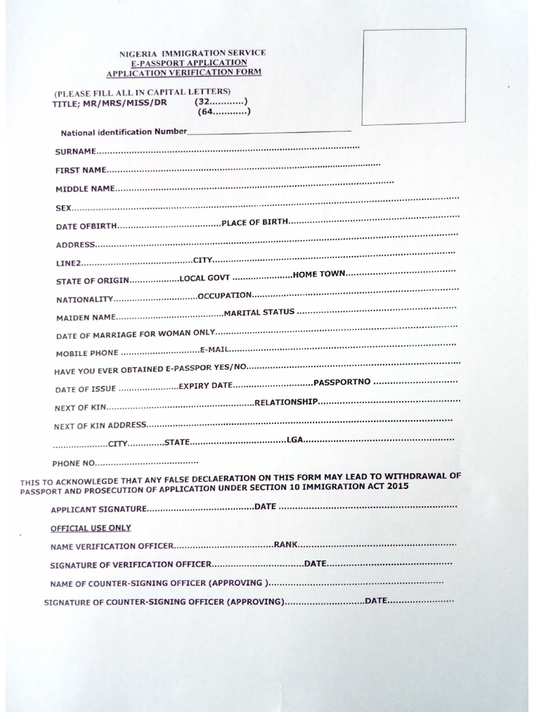 Passport Form | PDF