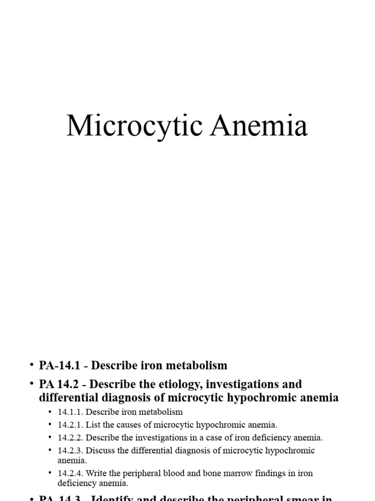 Microcytic Anemia | PDF | Anemia | Iron
