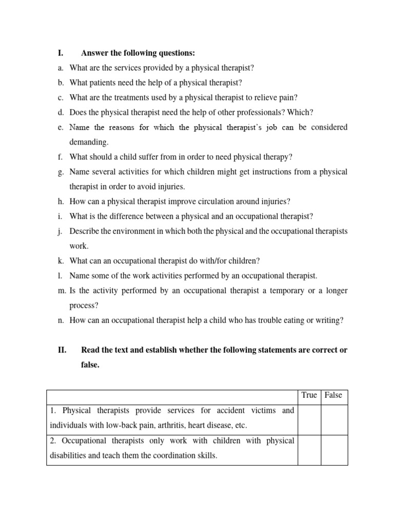 Physical and Occupational Therapy (Exercises) | Download Free PDF ...