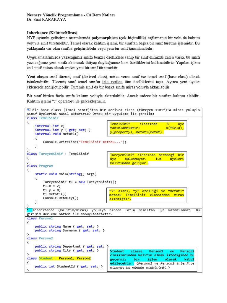 Ders11 Inheritance | PDF
