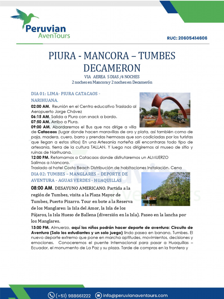 Mancora - Decameron 5D, 4N | PDF | Hotel | Lima