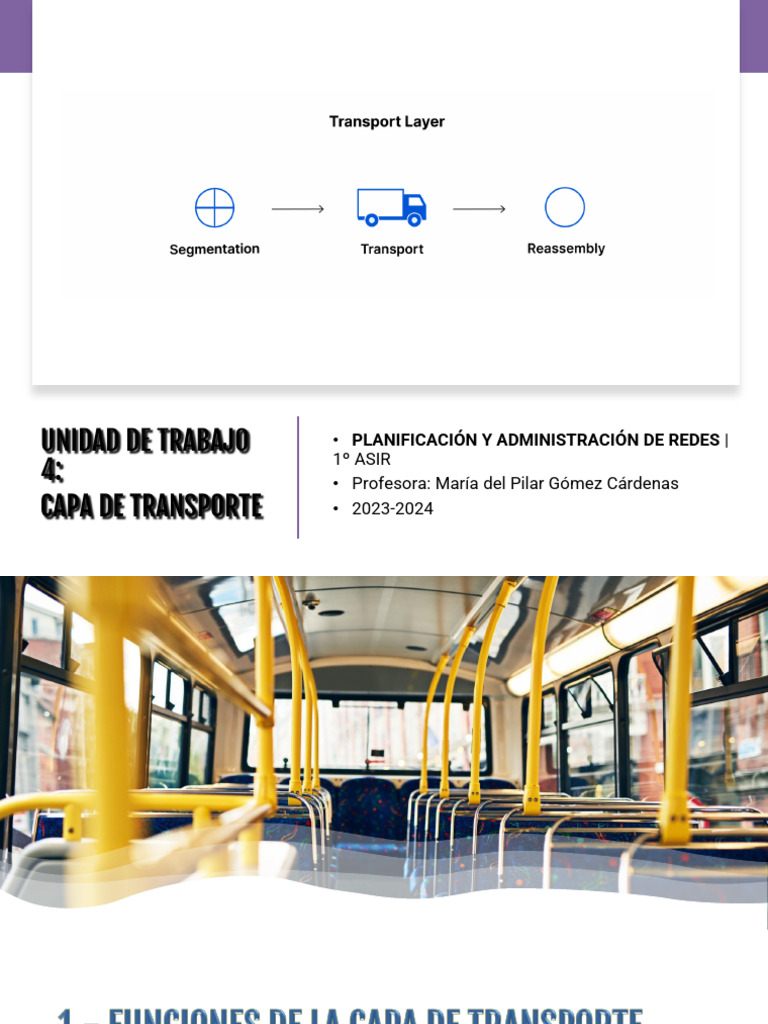 UT04 - Capa de Transporte | PDF | Protocolo de Control de Transmisión | Dirección IP