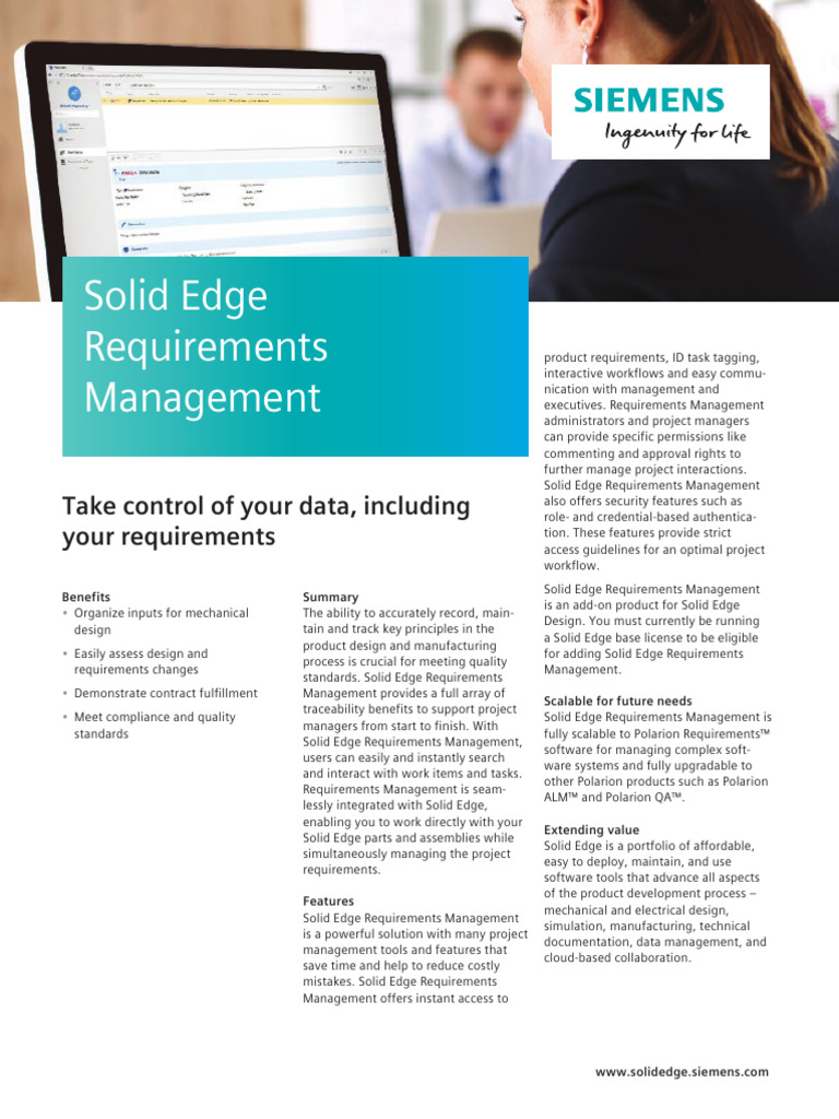 Siemens PLM Solid Edge Requirements Management Fs 70876 A2 | PDF ...