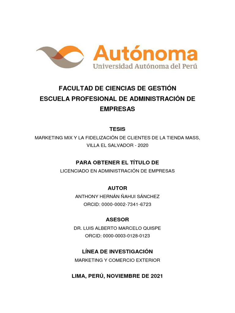 Nahui Sanchez, Anrhony Hernan | PDF | Marketing | Business