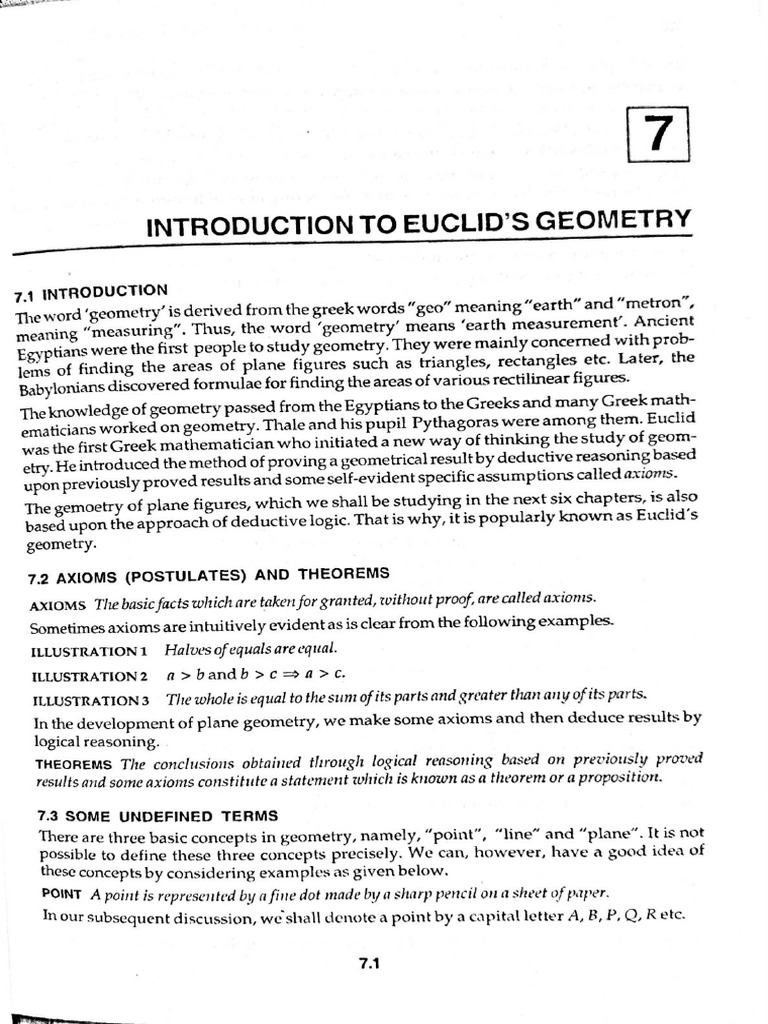 Chapter 7 - Introduction To Euclid's Geometry | PDF