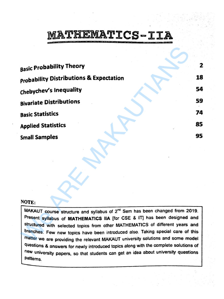 Mathematics - IIA | PDF