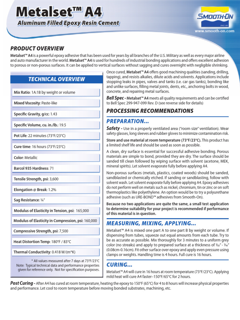Metalset A4 TB | PDF | Adhesive | Epoxy