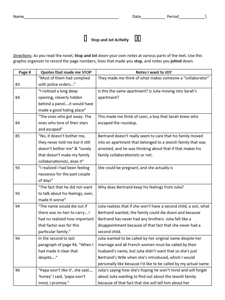 SK Stop and Jot | PDF