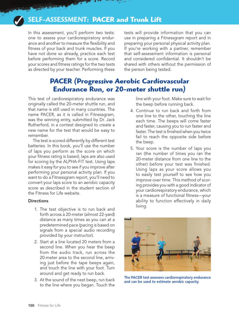Chapter 5 Self-Assessment Pacer and Trunk | PDF | Physical Fitness ...