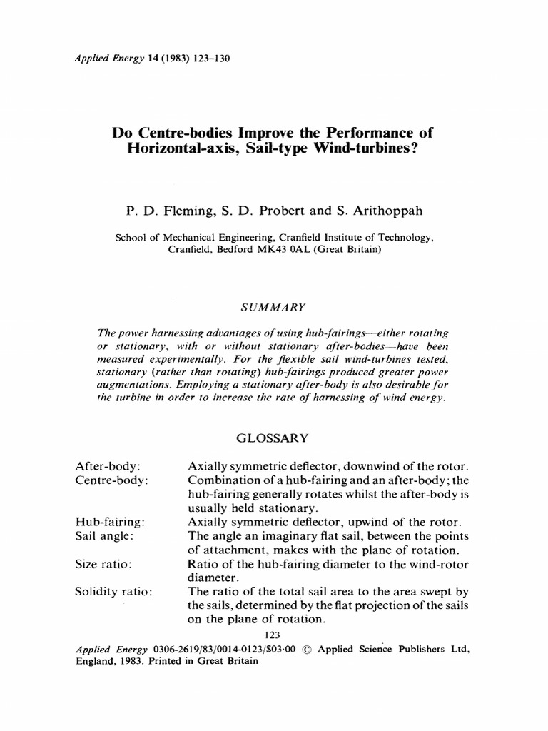 105 - Do Centre-Bodies Improve The Performance of Horizontal-Axis, Sail ...