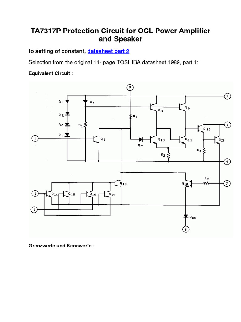 TA7317P Application Notes | PDF | Power Supply | Relay