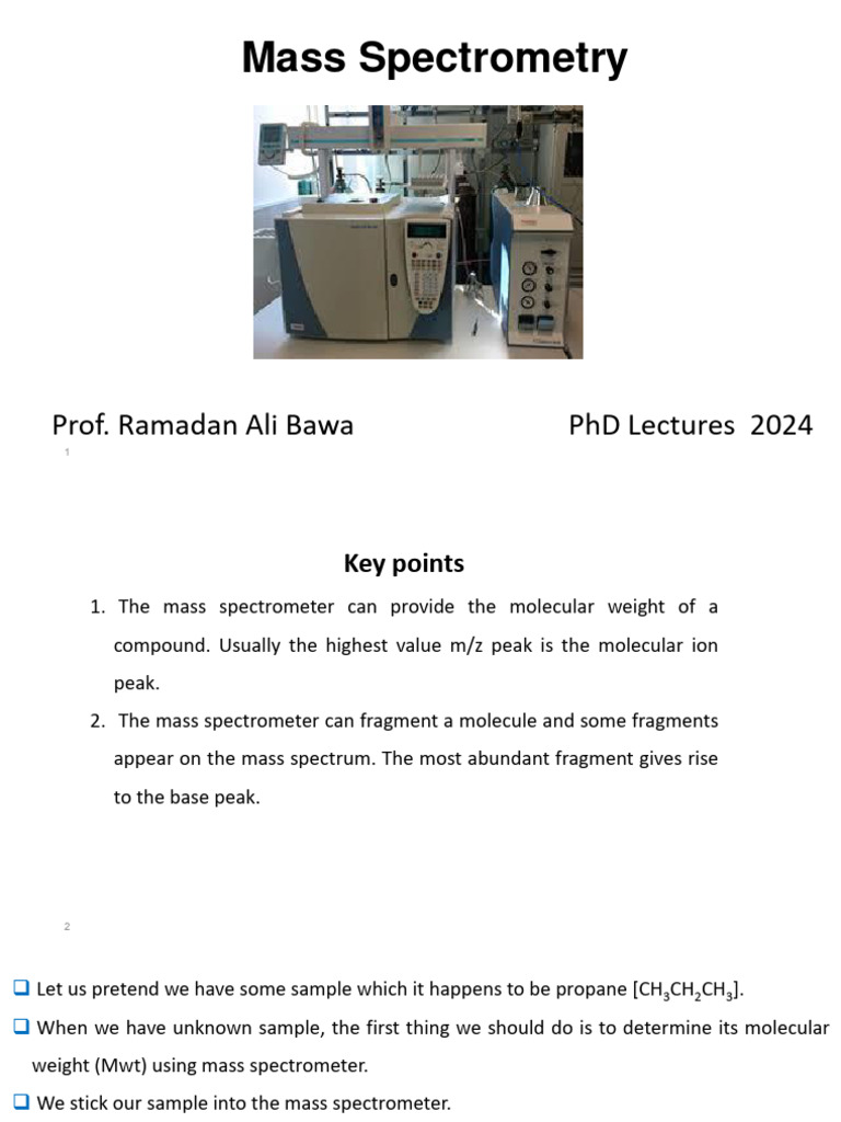Understanding Mass Spectrometry Basics | PDF | Mass Spectrometry | Ion