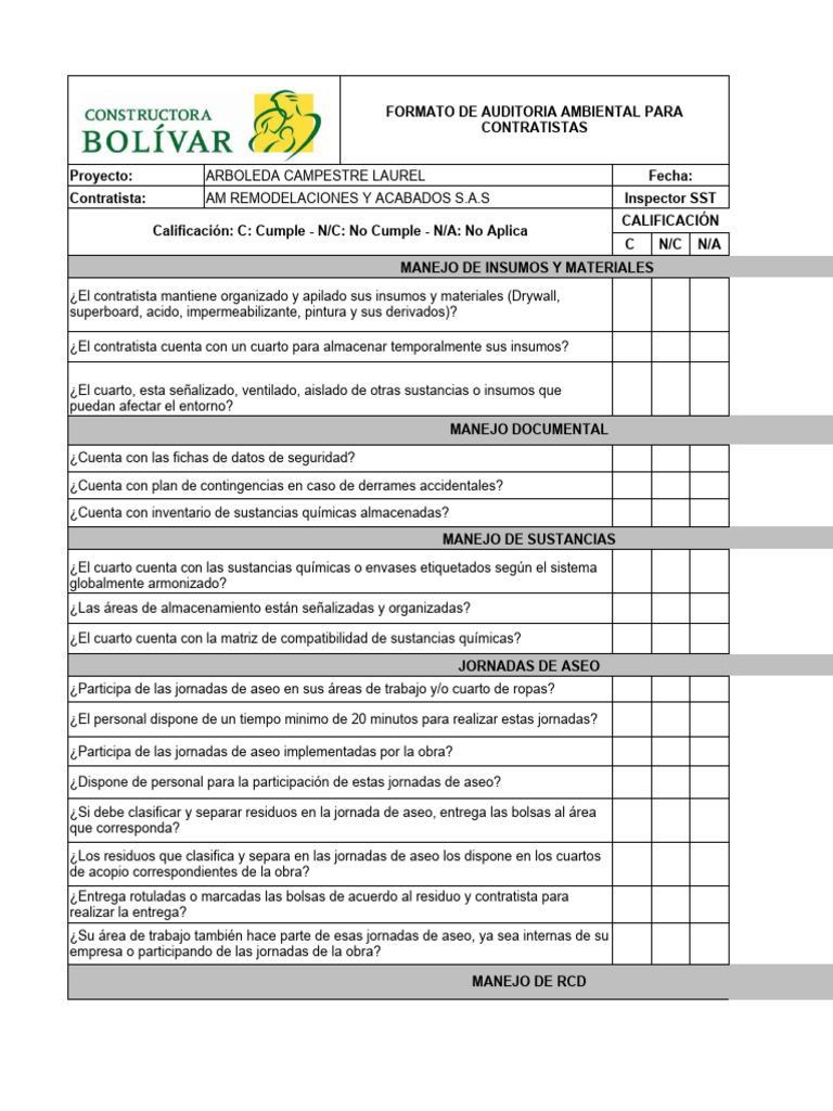 Acados Pintura - Am Remodelaciones 17 Nov Al 21 Nov. | PDF | Residuos