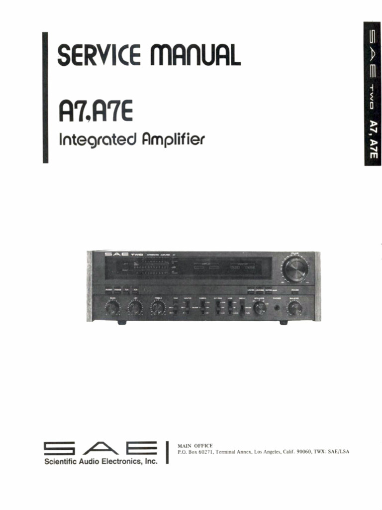 Sae A7 A7e Amplifier SM | PDF
