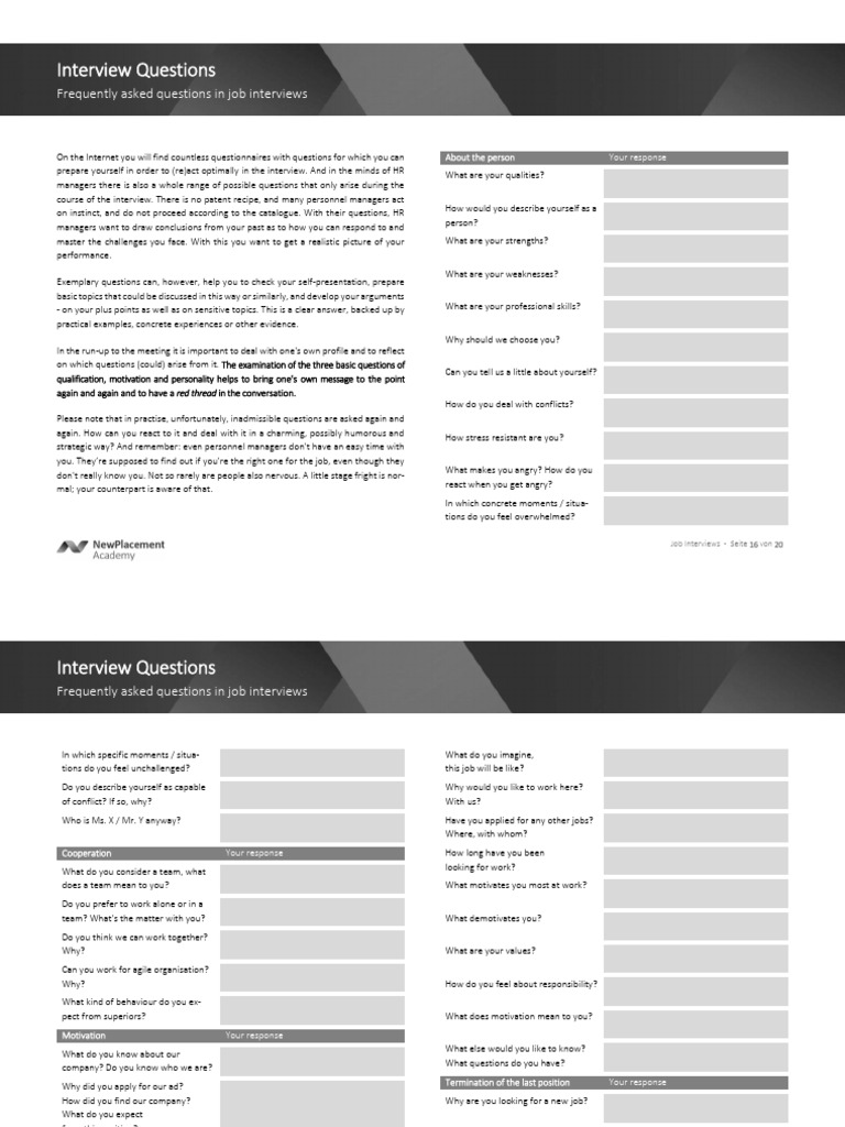 Job Interview Prep Guide | PDF | Job Interview | Cognition