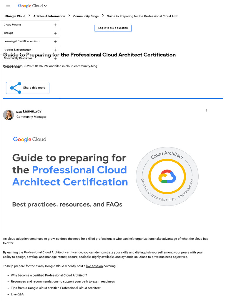 Guide To Preparing For The Professional Cloud Architect Certification ...