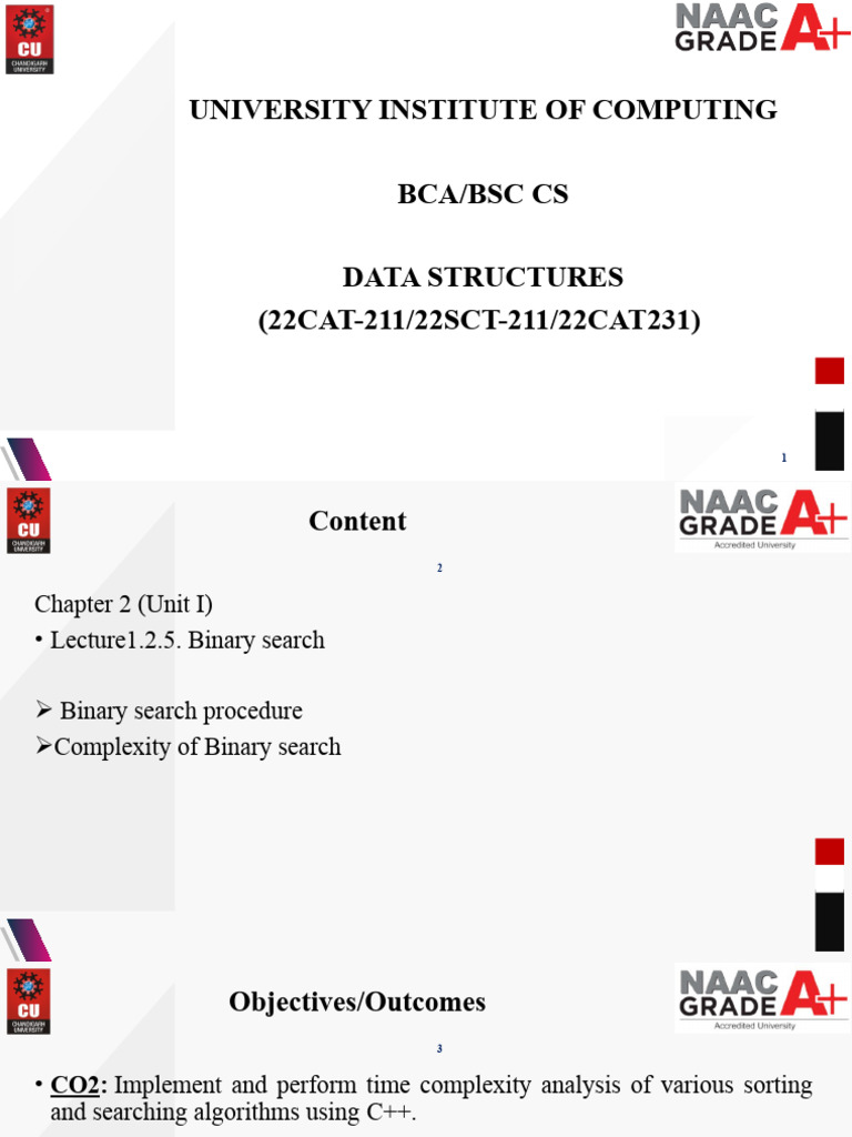 Lecture 1.2.5. Binary Search | PDF | Algorithms | Algorithms And Data Structures