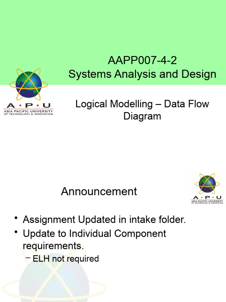 Week 09 SYAD-Analysis - Logical Modelling (DFD) | PDF | Computing | Systems Engineering