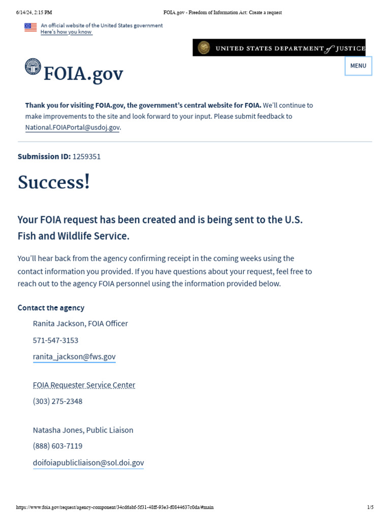 FOIA - Gov - Freedom of Information Act - Create A Request | PDF ...