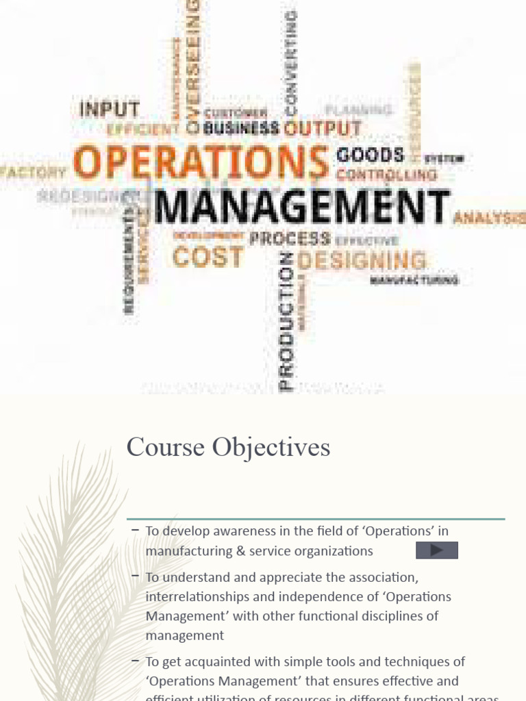 OMM-Unit 1 Sess 1 - Intro | PDF | Lean Manufacturing | Goods