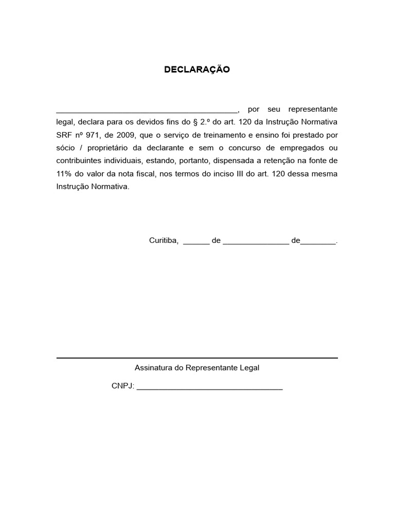 Modelo Carta Isenção INSS_PJ - Copia | PDF Modelo Carta Isenção INSS_PJ - Copia | PDF