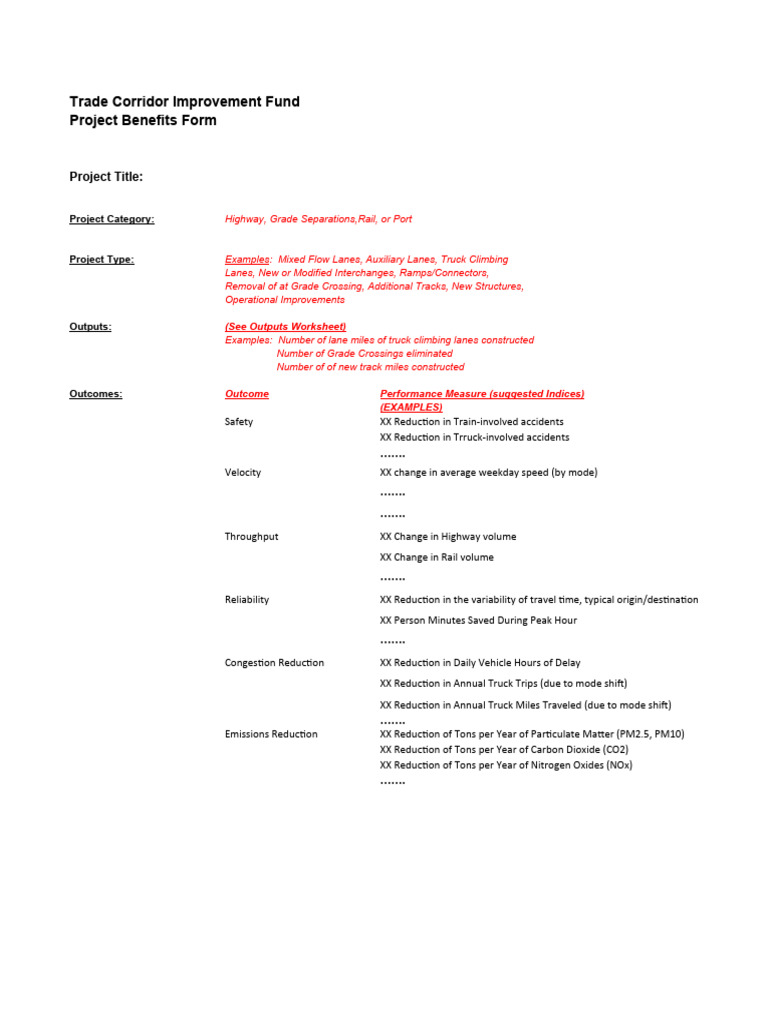 Tcif Outputs Outcomes Template A11y | PDF | Particulates | Interchange ...