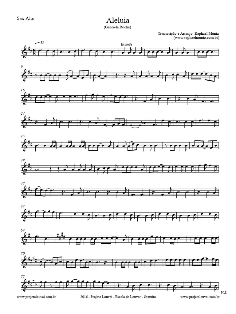 Aleluia - Sax Alto Sax Alto | PDF