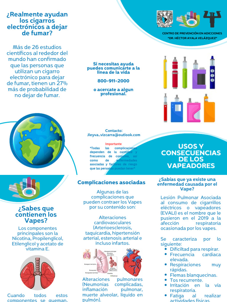 Folleto vapeadores | Descargar gratis PDF | Cigarrillo electrónico | De ...
