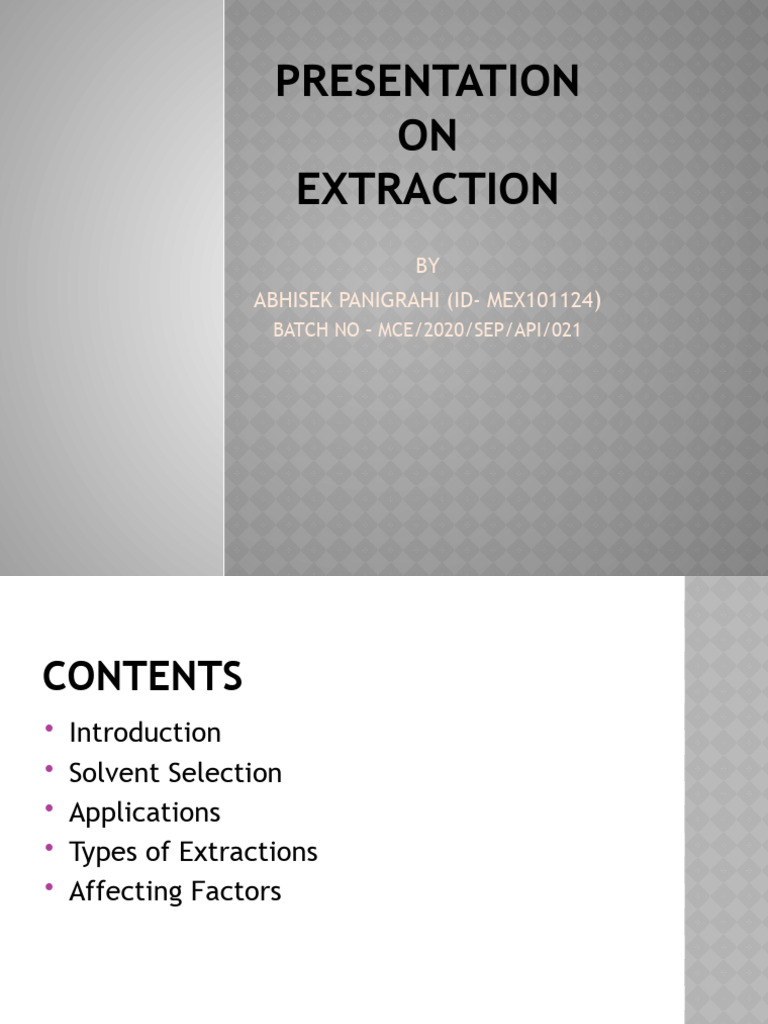 Extraction | PDF | Solvent | Solubility