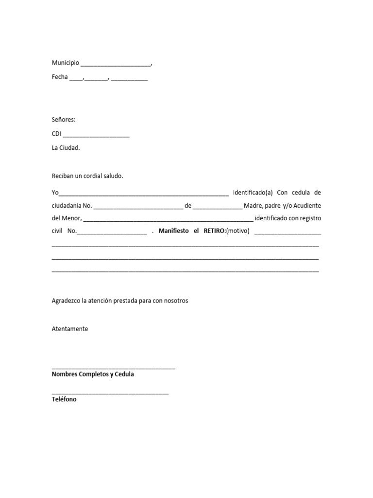 Formato Retiro (1) | PDF