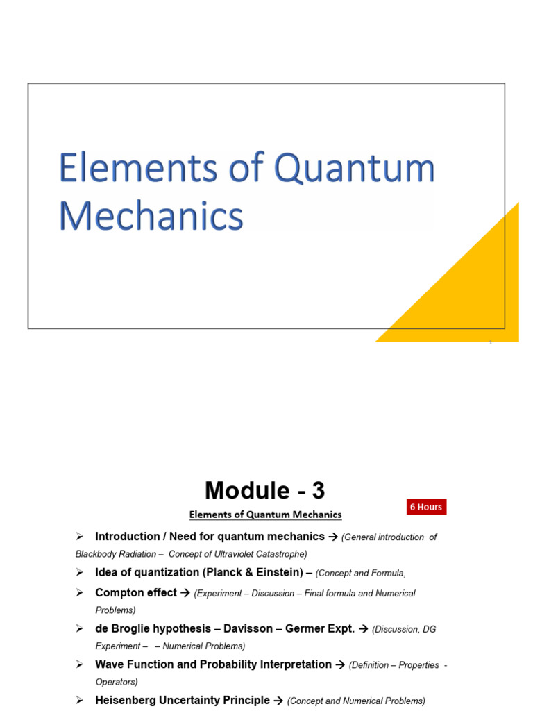QM Module 3 Part 1 | PDF | Waves | Electromagnetic Radiation