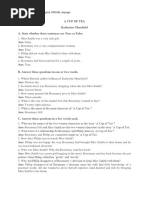 A Cup of Tea Analysis | PDF | Katherine Mansfield