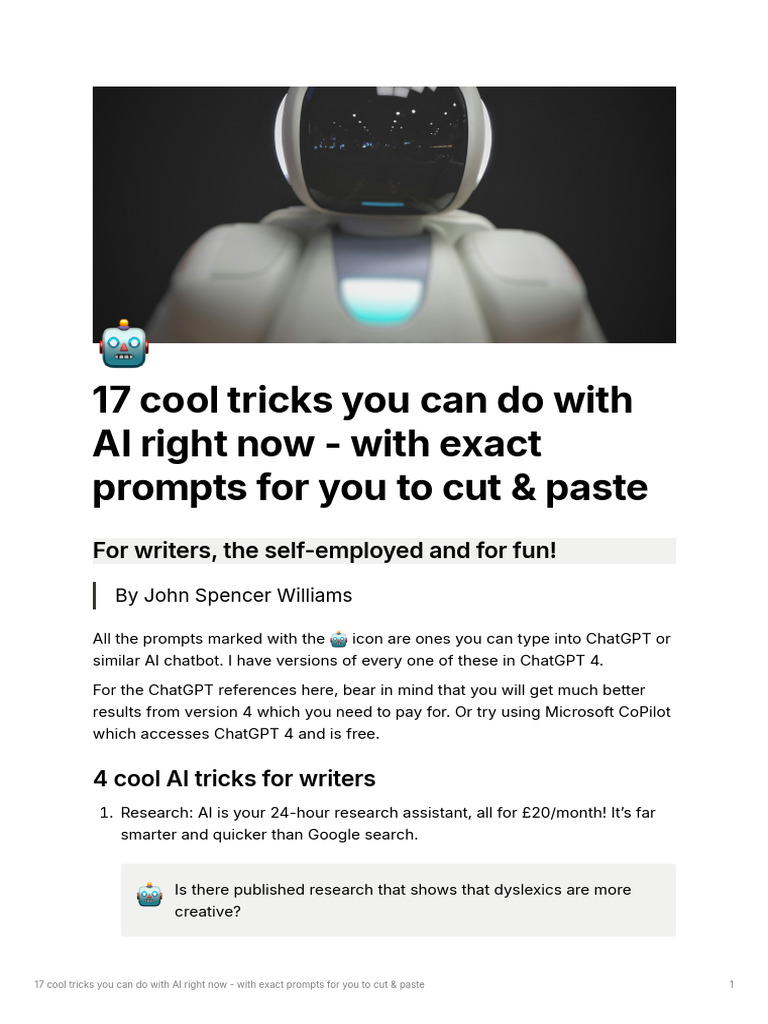17 cool AI tricks John Williams | Download Free PDF | Artificial Intelligence | Intelligence (AI ...