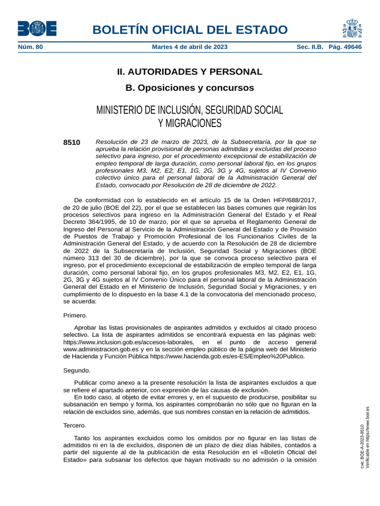 Boe A 2023 8510 | PDF | Gobierno | Gobierno de españa