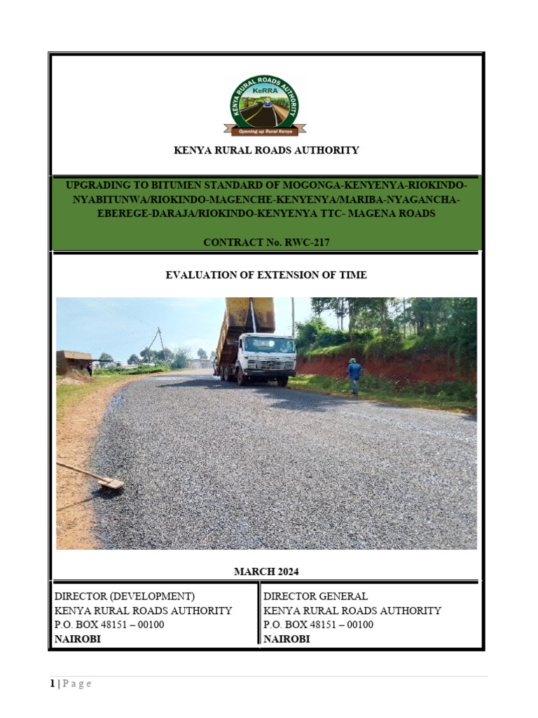 Evaluation Report For Extension of Time - RWC 217 (3 - 115541 | PDF ...