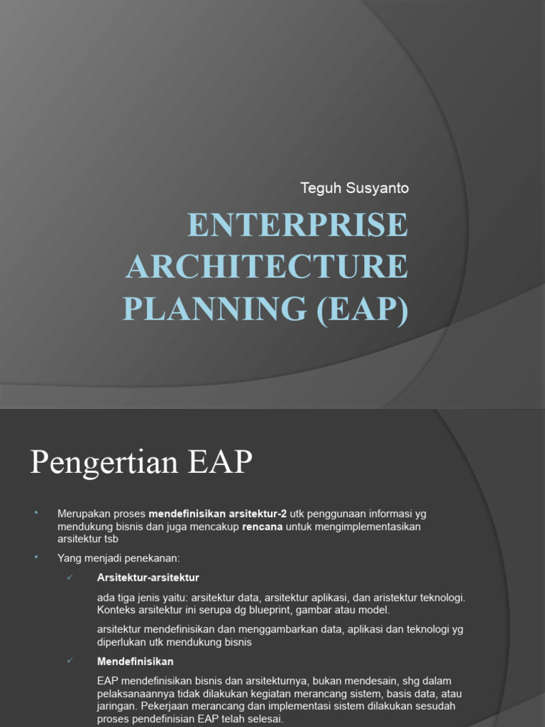 Enterprise Architecture Planning (EAP) | PDF | Komputer