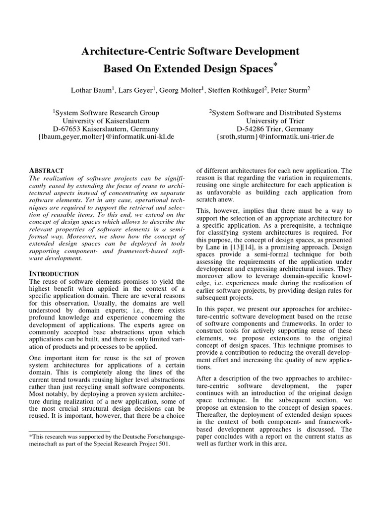 Architecture-Centric Software Development Based On Extended Design ...