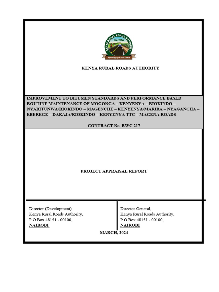 RWC 217 - Revised Project Cost Appraisal Report (March 2024) - 073938 ...