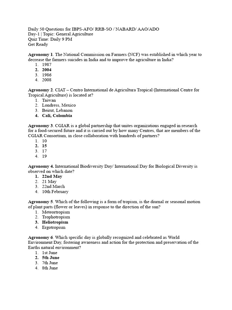 IBPS AFO | PDF | Agriculture | Soil