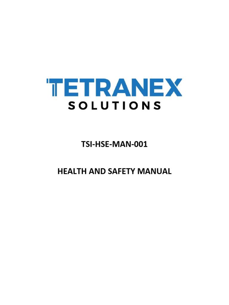 TSI-HSE-MAN-001 - R1 - Health and Safety Manual | PDF | Occupational ...