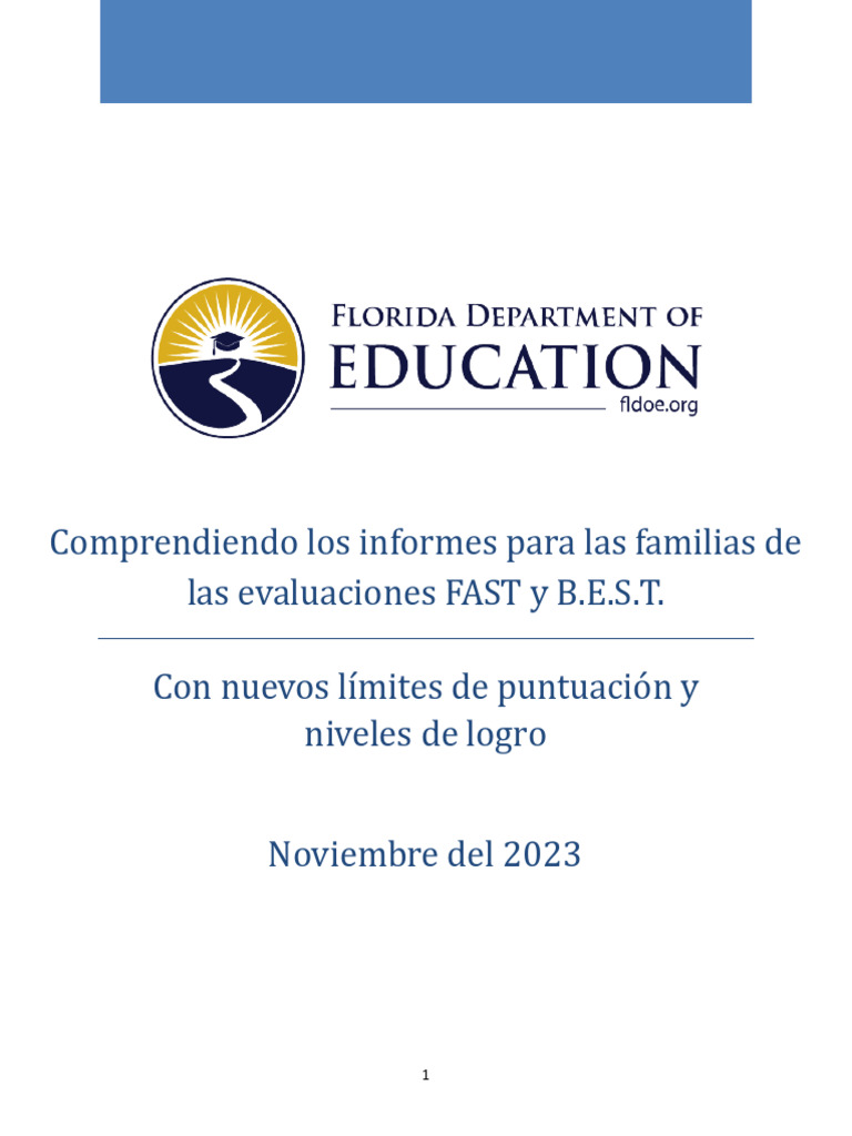 Understanding FAST and BEST EOC Reports For Families - Spanish | PDF | Números | Evaluación