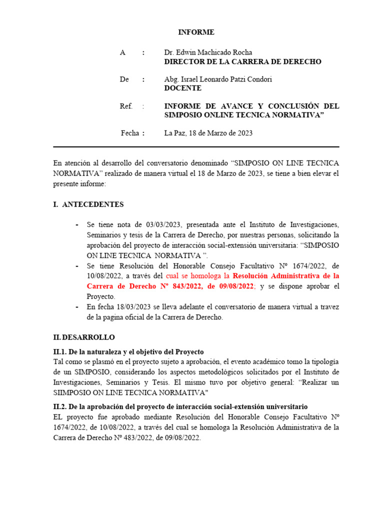 Informe Final de Simposio | PDF