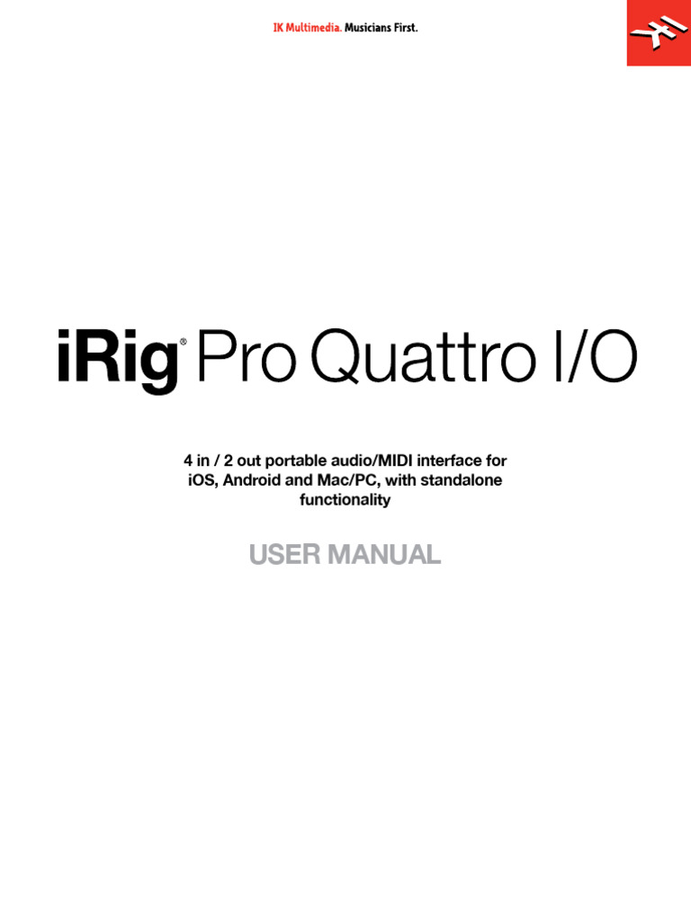 Irig Pro Quattro IO User Manual | PDF | Microphone | Power Supply