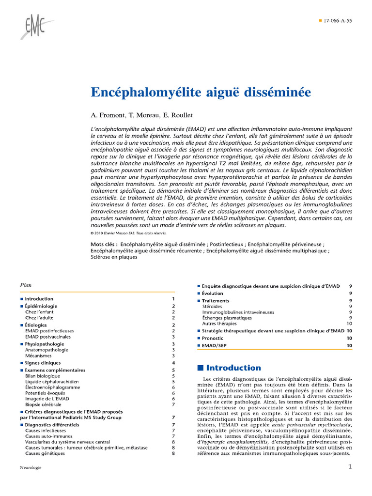 $encephalomyelite Aigue Disseminee EMC | PDF