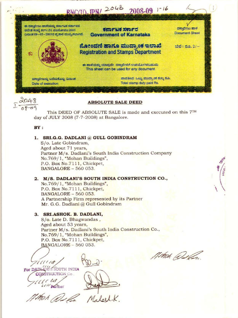 10.MRR & T.anitha Sale Deed | PDF