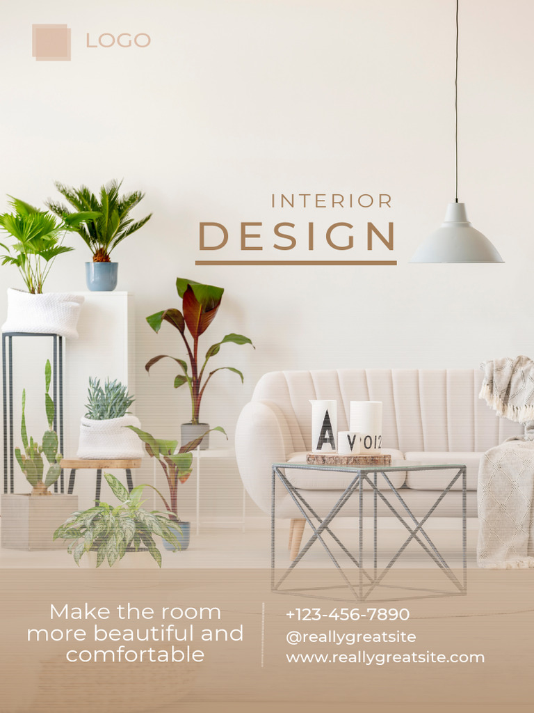 Beige Brown Minimalist Interior Design - Pamphlet | PDF