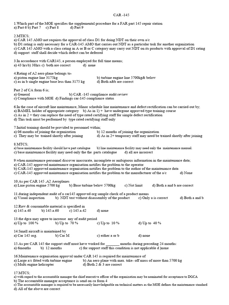 Car 145 | PDF | Audit | Transport
