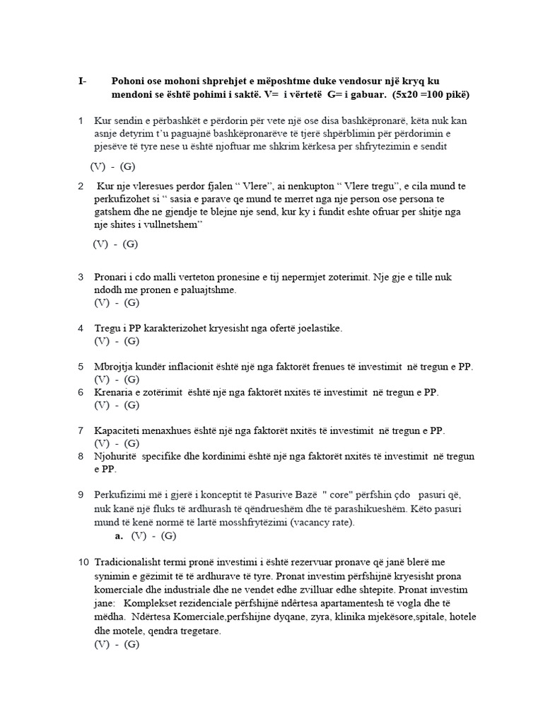 Pytje Te Ngjashme Per Provimin e Ndermjetem | PDF